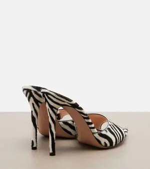 GIANVITO ROSSI Elle Zebra-print Calf Hair Mules