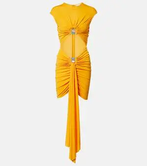 Christopher Esber Bezel Quartz Disconnect Jersey Minidress - Yellow