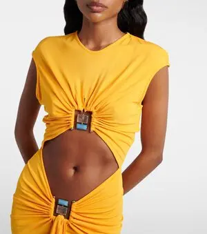 Christopher Esber Bezel Quartz Disconnect Jersey Minidress