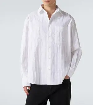 Jacquemus Camargue Embroidered Striped Cotton Shirt