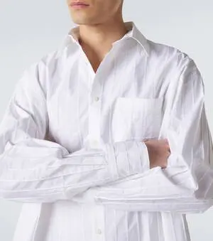Jacquemus Camargue Embroidered Striped Cotton Shirt