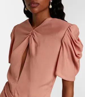 Valentino Garavani Draped Midi Dress With Bow Detail