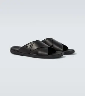 Prada Leather Sandals - Black