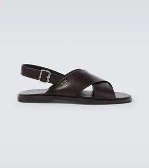 Prada Leather Sandals - Brown