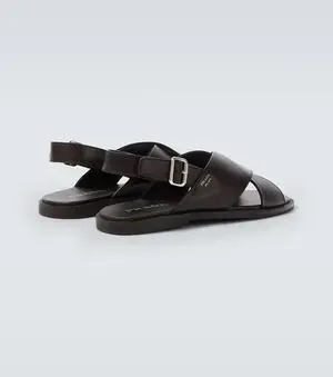 Prada Leather Sandals - Brown
