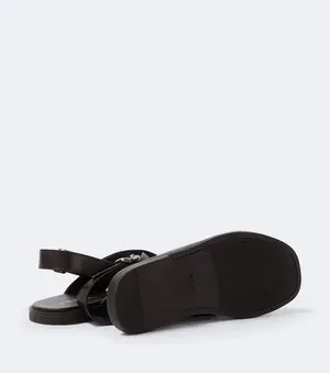 Prada Leather Sandals - Brown