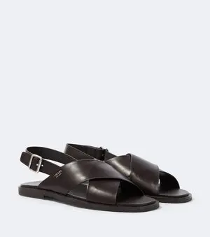 Prada Leather Sandals - Brown