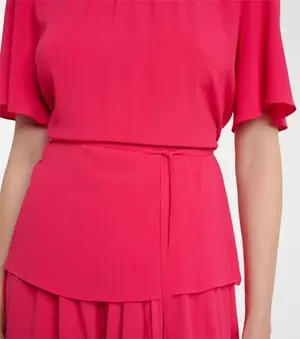 JOSEPH Libby Belted Crêpe Blouse