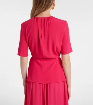 JOSEPH Libby Belted Crêpe Blouse