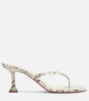 Amina Muaddi Juliette Snake-print Leather Thong Sandals