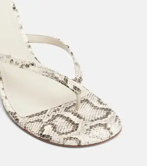 Amina Muaddi Juliette Snake-print Leather Thong Sandals