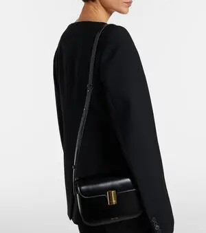 Calvin Klein Tilla Small Leather Shoulder Bag - Black