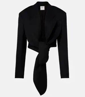 Calvin Klein Petunia" Striped Cropped Jacket - Black
