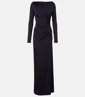 Victoria Beckham Gathered Jersey Maxi Dress