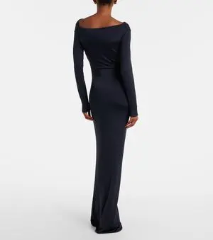 Victoria Beckham Gathered Jersey Maxi Dress