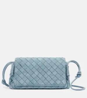Bottega Veneta Notturno Intrecciato Suede Crossbody Bag