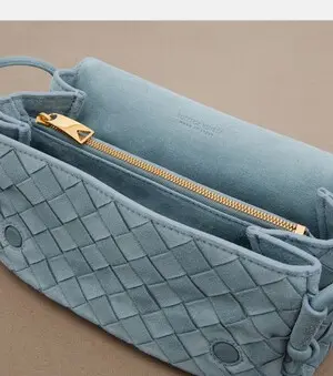 Bottega Veneta Notturno Intrecciato Suede Crossbody Bag