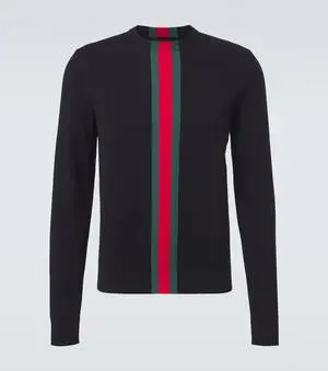 Gucci Web Stripe Cotton Sweater