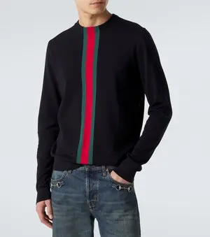 Gucci Web Stripe Cotton Sweater