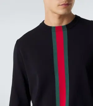 Gucci Web Stripe Cotton Sweater