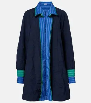 Loewe Striped Technical Cotton-blend Shirt Dress - Blue