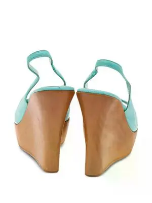 GIANVITO ROSSI Calf Leather Wedge Platform Sandals