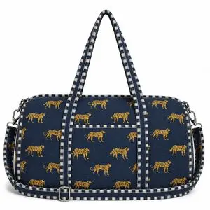 CYC Cheetah Velvet Weekender Bag - Blue