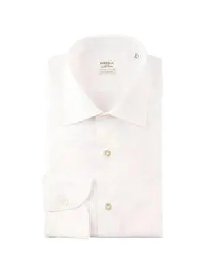 BORRIELLO NAPOLI Spread-collar Long-sleeved Shirt - White
