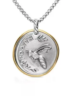 David Yurman Aphrodite Medallion Amulet With Diamonds - Silver