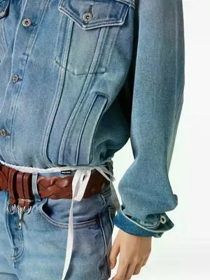 Miu Miu Washed Denim And Suede Blouson Jacket