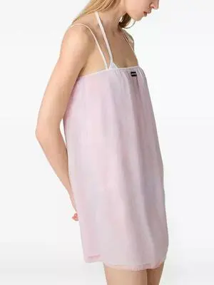 Miu Miu Chiffon Dress With Logo Detail