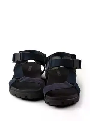 Prada Suede And Woven Tape Sporty Sandals With Side Release Buckle