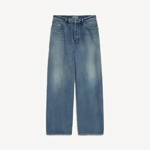 Balenciaga Baggy Jeans In Dark Organic Japanese Denim - Blue
