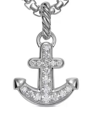 David Yurman Sterling Pavé Diamond Anchor Amulet