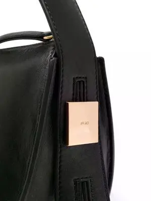 YU MEI Antonia Leather Shoulder Bag - Black
