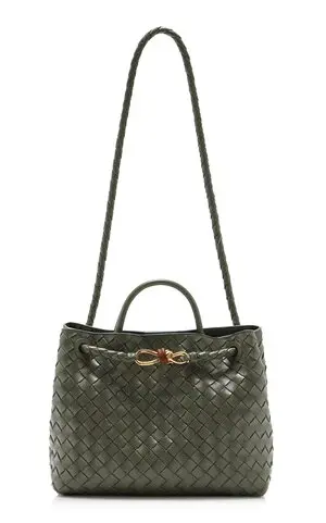 Bottega Veneta Andiamo Medium Intrecciato Leather Bag - Green