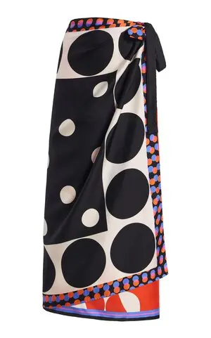 Dries Van Noten Silk Maxi Wrap Skirt