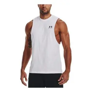 Under Armour Sportstyle Left Chest Cut-off Tank Top - White