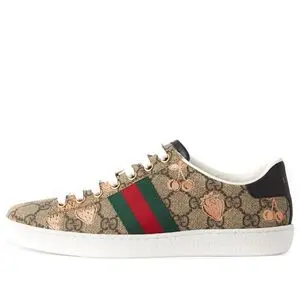 Gucci Gucci Ace GG Supreme Berry Print Sneakers Beige/ebony/green