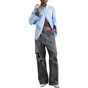 Balenciaga Patched Pockets Wide Leg Jeans