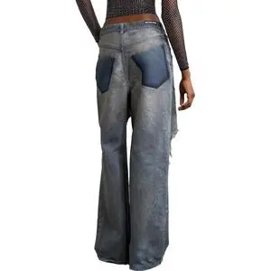 Balenciaga Patched Pockets Wide Leg Jeans
