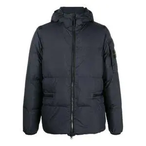 Stone Island Crinkle Reps Down Jacket - Navy