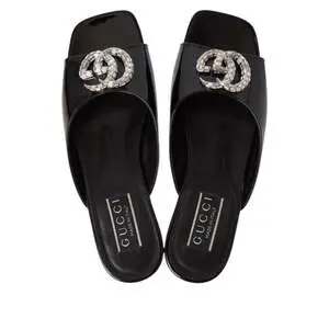 Gucci Gg Patent Leather Slides
