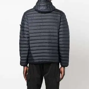 Stone Island Quilted Hooded Down Jacket - Black