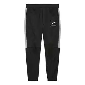 Balenciaga X Puma Fitted Tracksuit Pants 'black Dark Heather Gray