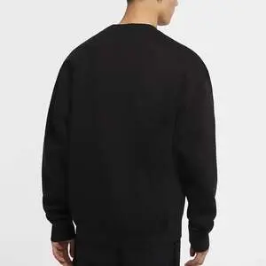 Nike Lab Fleece Crew Solid Color Stay Warm Sports Round Neck Pullover - Black