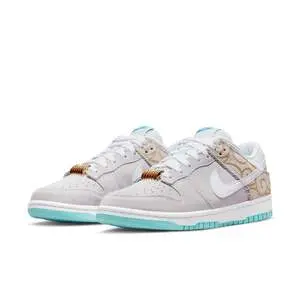 Nike Dunk Low Se "barbershop" Sneakers - Gray/white/blue