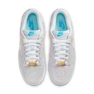 Nike Dunk Low Se "barbershop" Sneakers - Gray/white/blue
