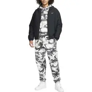 Nike Solo Swoosh Satin Bomber Jacket - Black/white