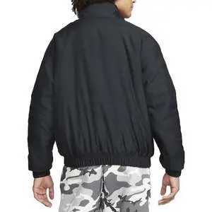 Nike Solo Swoosh Satin Bomber Jacket - Black/white